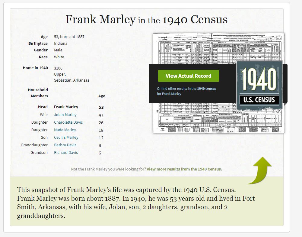 How to Find Frank Marley's Life History on Ancestry Websites ...